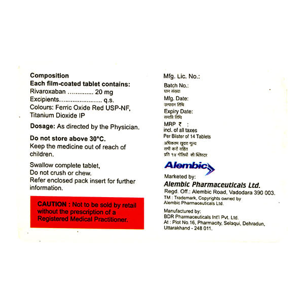 Xarelto (Rivaroxaban) Tablet - Silk Pharmacy